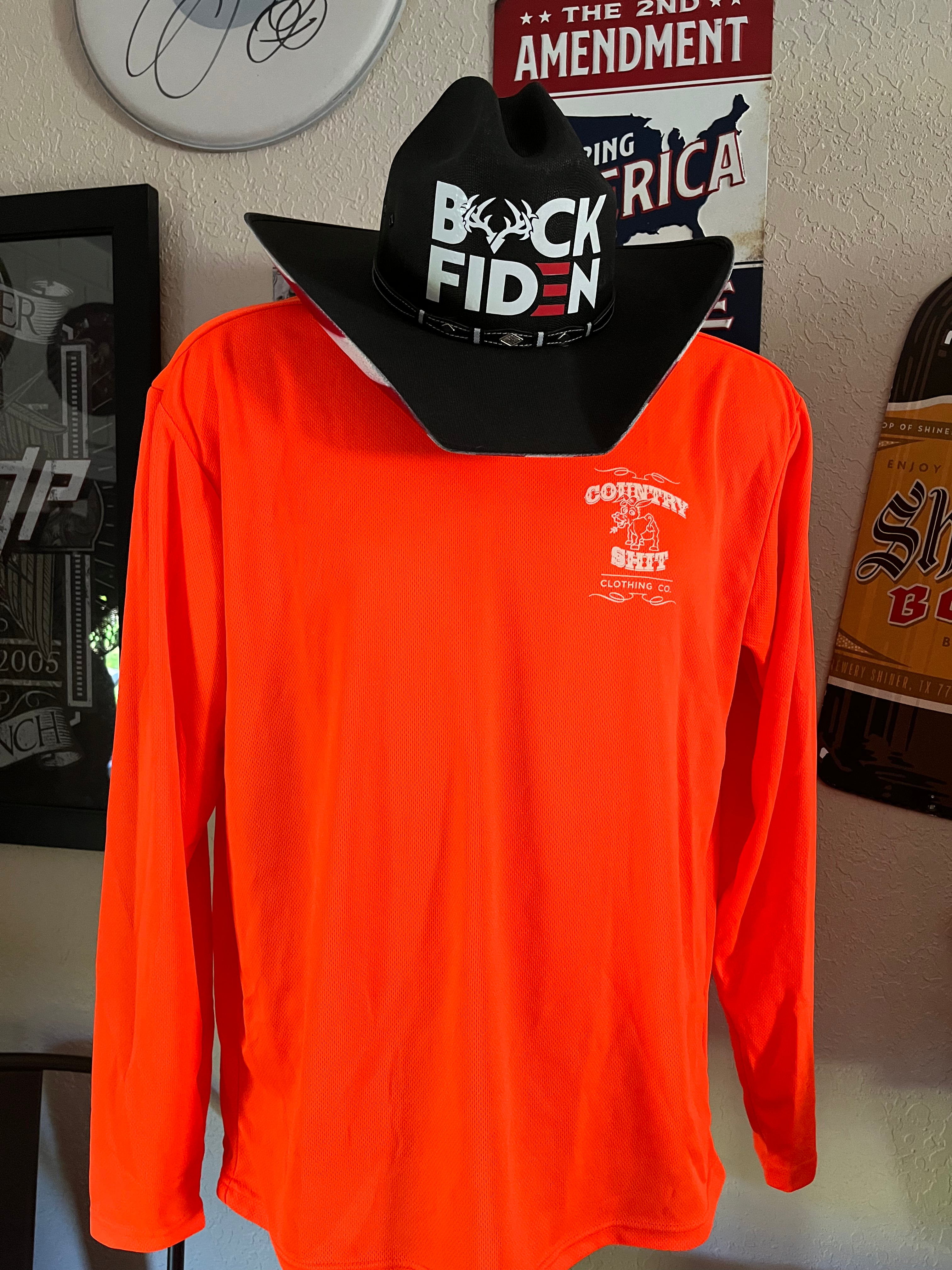 High Performance Blaze Orange Long Sleeve Shirt Countryassshit